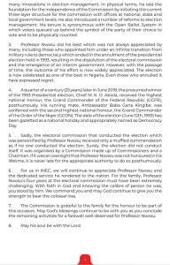 Professor Humphrey Nwosu, former Chairman of the National Electoral ...